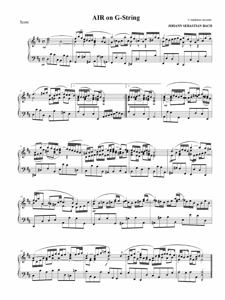 Air On G String Piano | PDF
