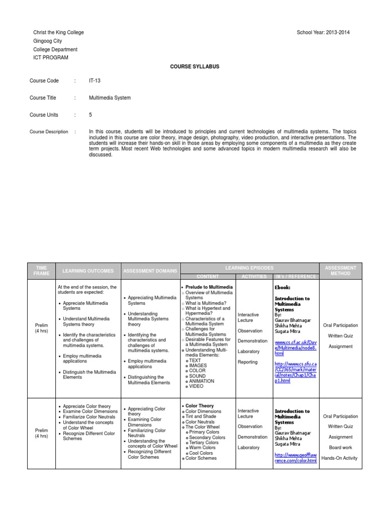 It 13 Multimedia System Obe Syllabus - Compress | PDF | Adobe Photoshop ... It 13 Multimedia System Obe Syllabus - Compress | PDF | Adobe Photoshop ...