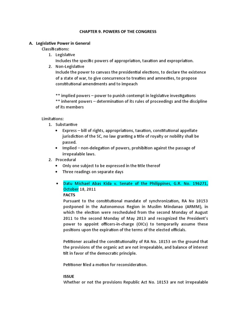 Irrepealable Laws and Congressional Powers | PDF | Bill (Law) | United ...