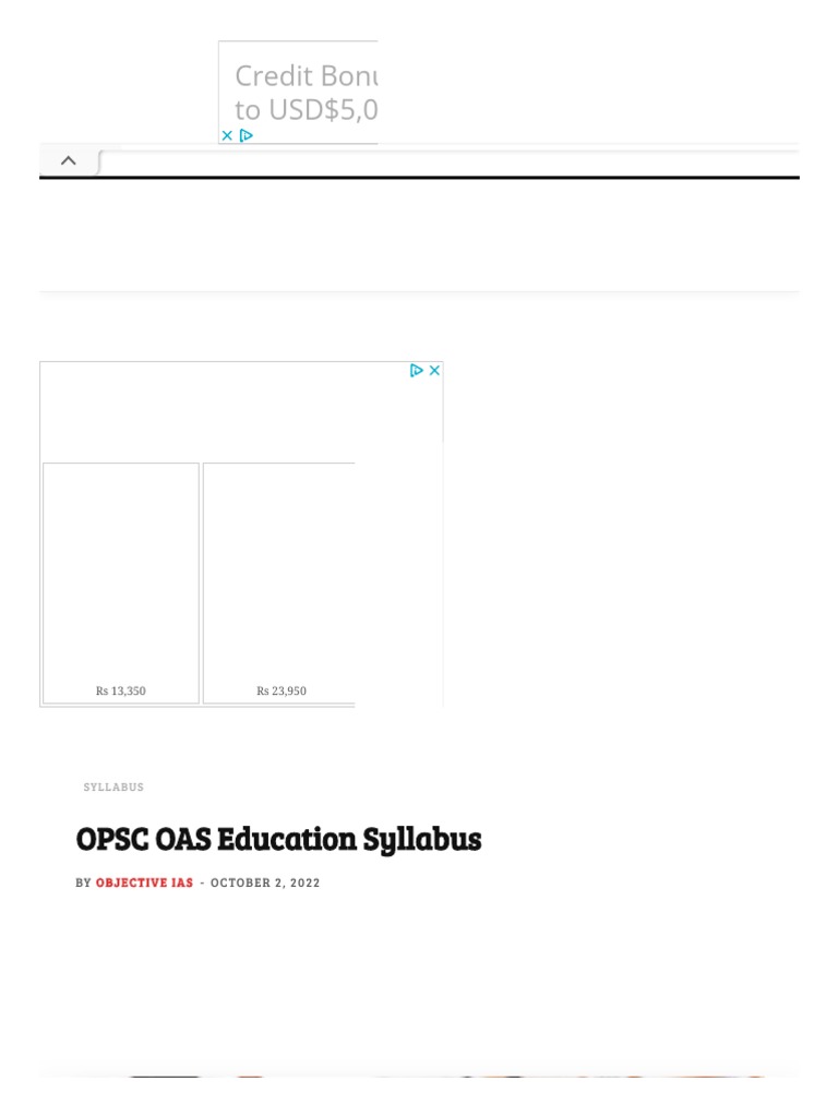 Opsc Oas Education Syllabus - Objective Ias | PDF | Creativity | Learning