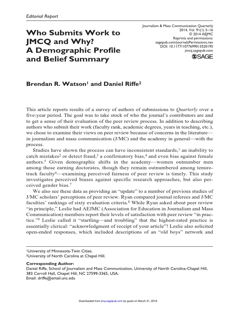 Journalism & Mass Communication Quarterly 2014 Watson 5 16 | PDF ...