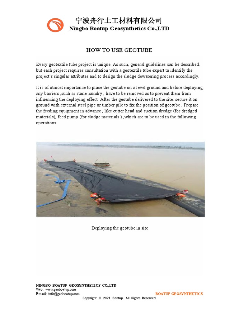 How To Use Geotube | PDF | Civil Engineering | Environmental Engineering
