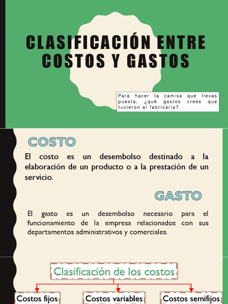 Clase 2 - Clasificación Entre Costos y Gastos | PDF