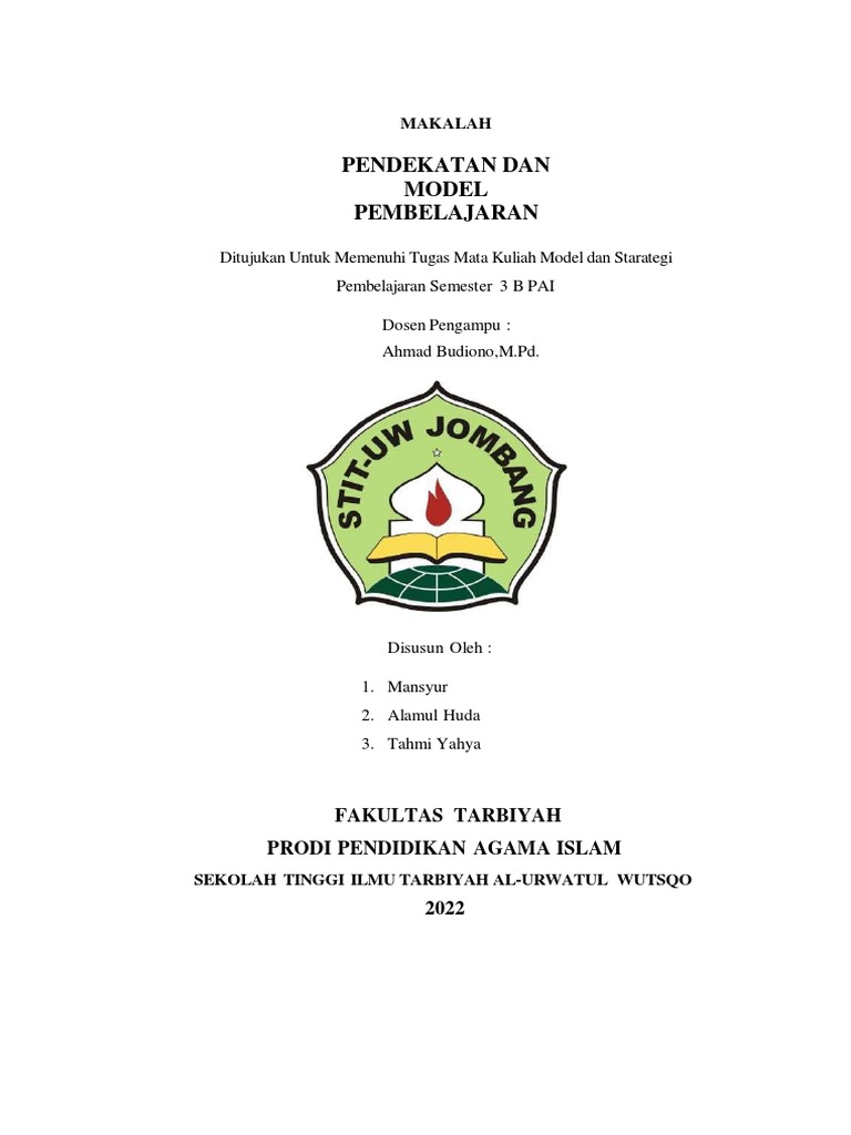 Makalah Pendekatan Dan Model Pembelajaran | PDF Makalah Pendekatan Dan Model Pembelajaran | PDF