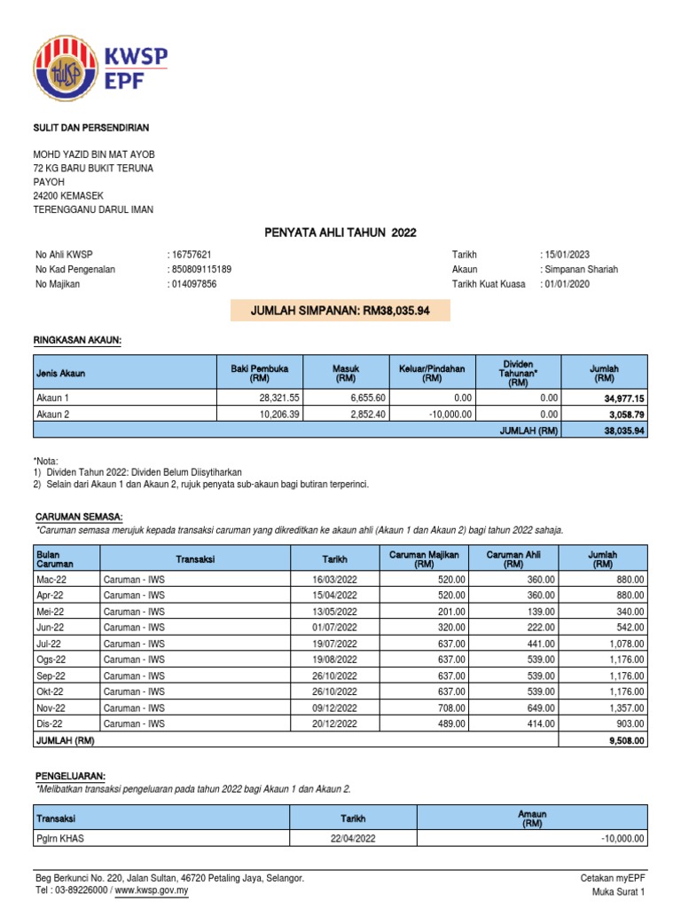 Detail Statement | PDF