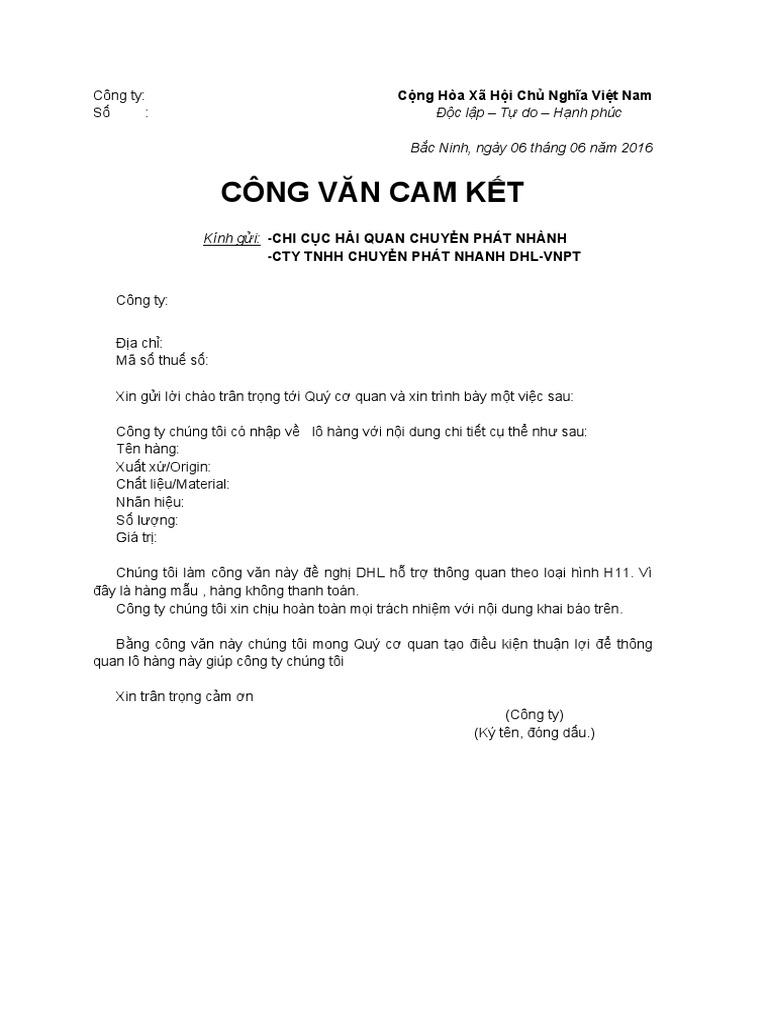 Cong Van Cam Ket DHL | PDF