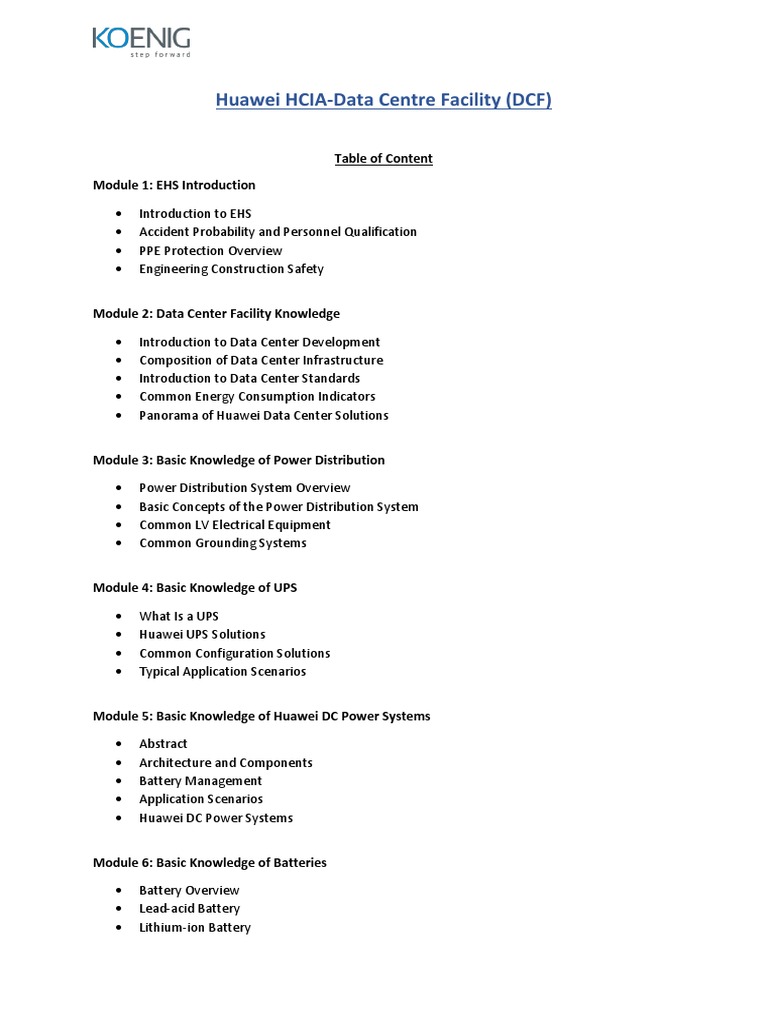 HuaweiHCIADataCentreFacilityDCF Toc | PDF | Data Center | Air Conditioning