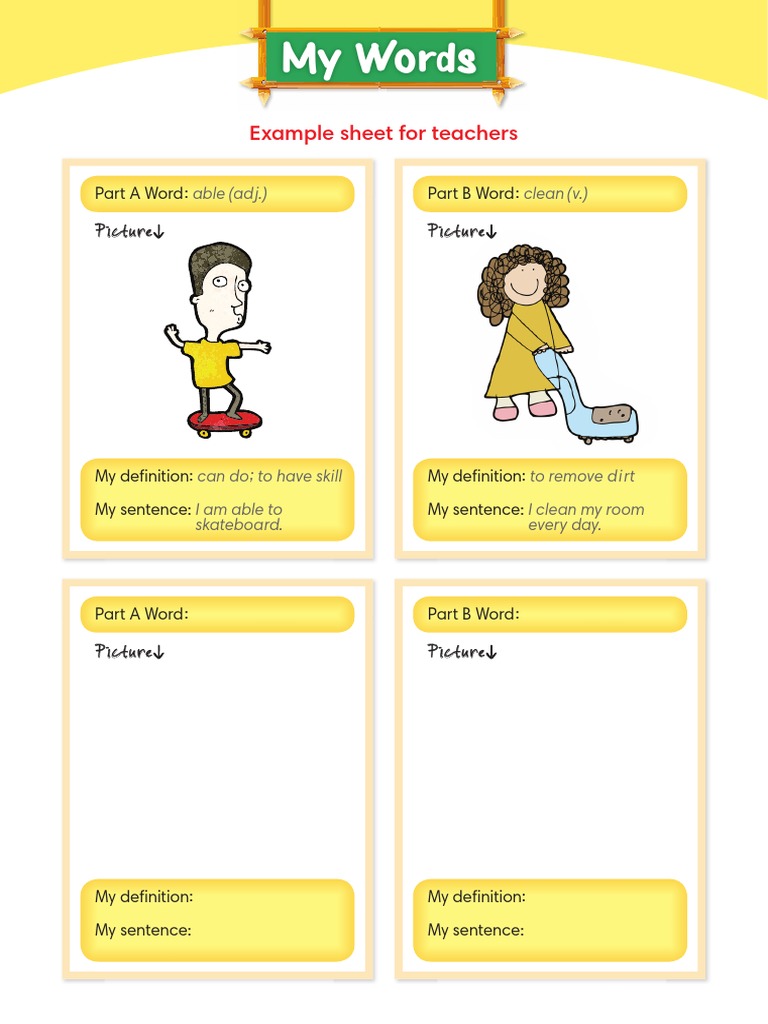 1000 Basic English Words 1 - Writing Worksheets - My Words | PDF ...