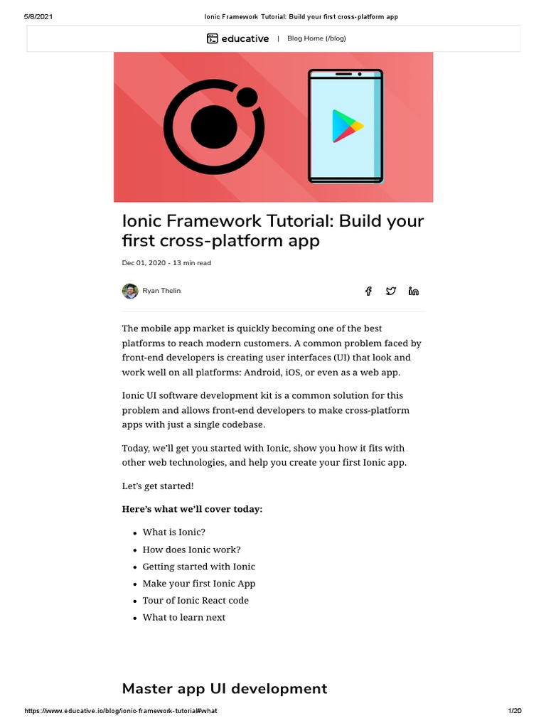 Ionic Framework Tutorial - Build Your First Cross-Platform App | PDF | Mobile App | Web Application