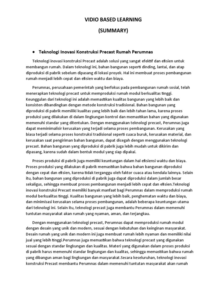 Tugas 1 Vidio Based Learning | PDF