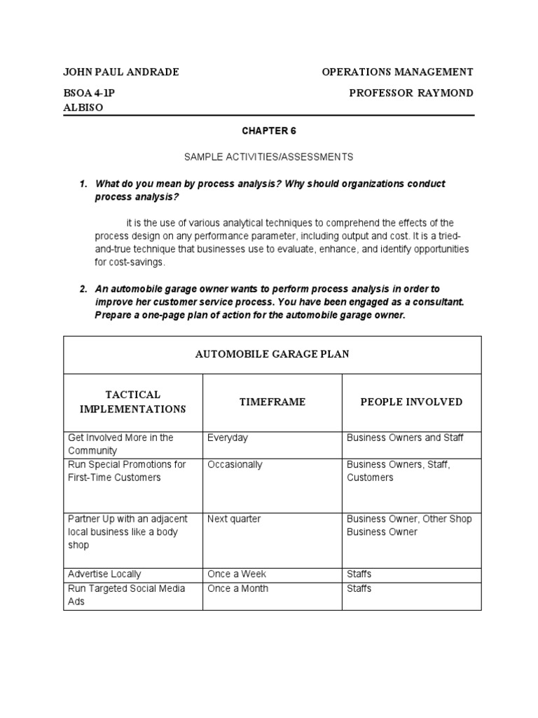 ANDRADE, JOHN PAUL P - BSOA 4-1P - OPERATIONS MANAGEMENT - CHAPTERS #6 ...