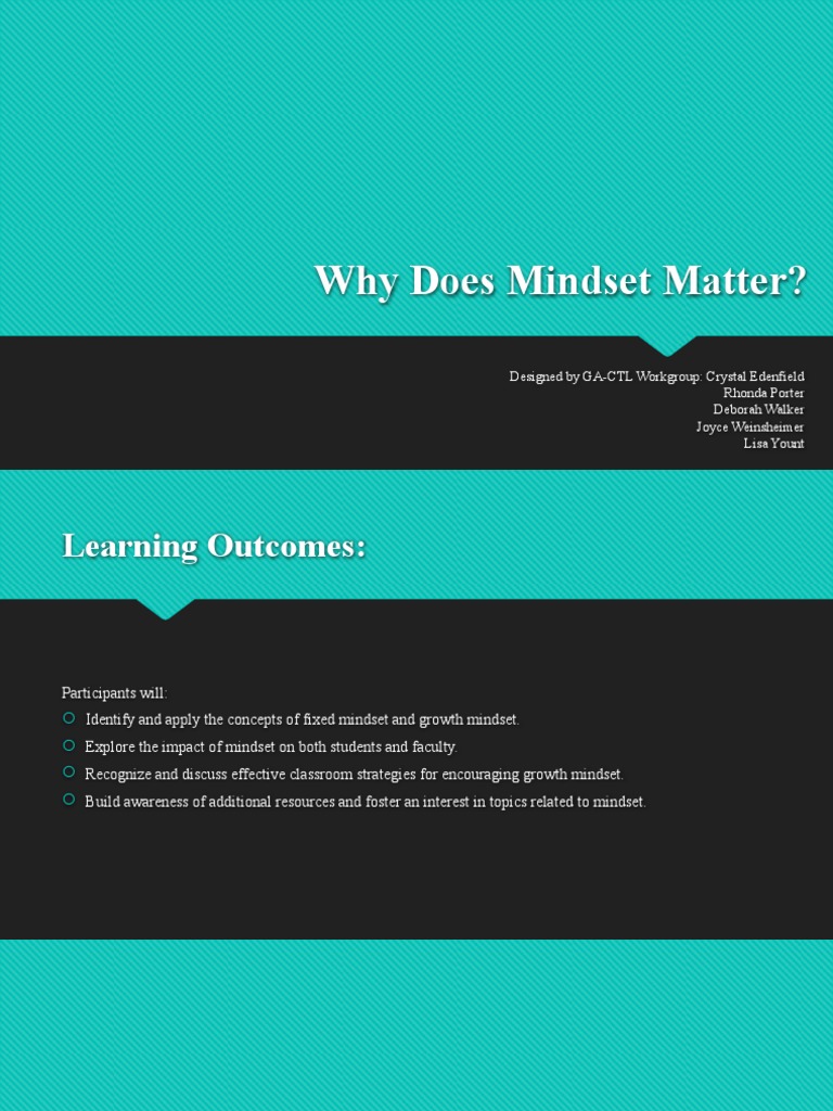 Mindset Presentation Final | PDF | Mindset | Psychology