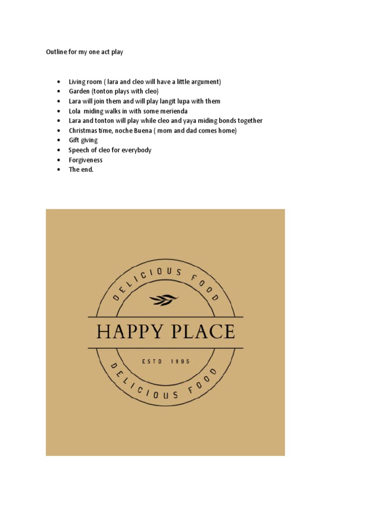 Outline For My One Act Play | PDF