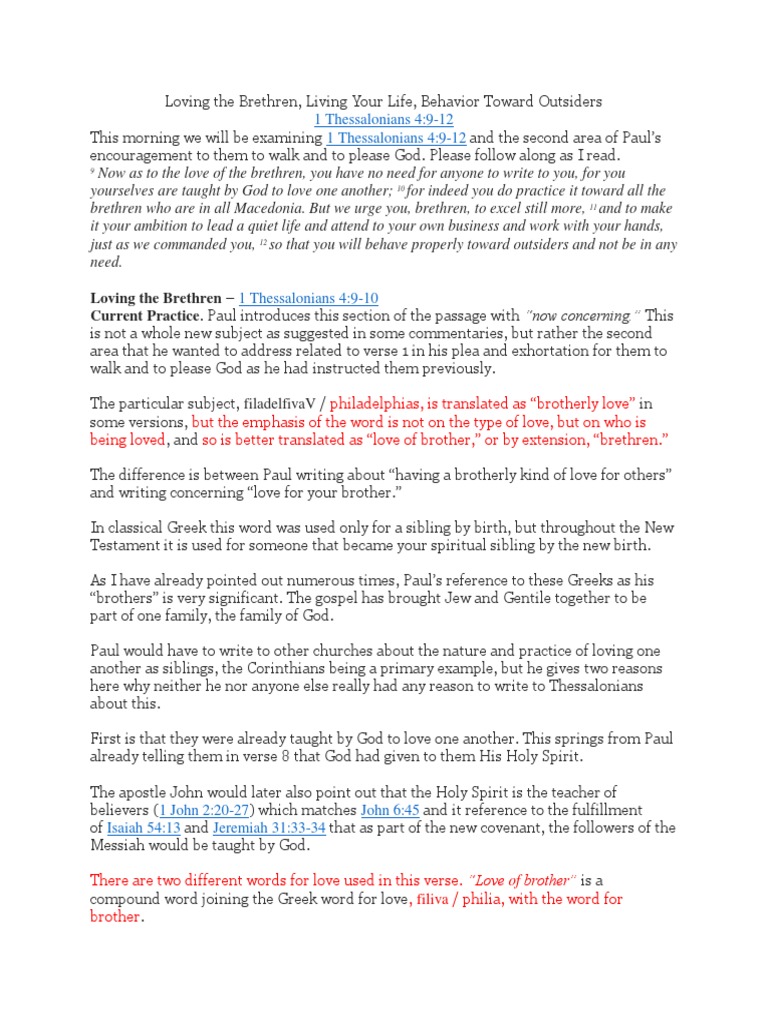 Loving The Brethren | Download Free PDF | Paul The Apostle | Love