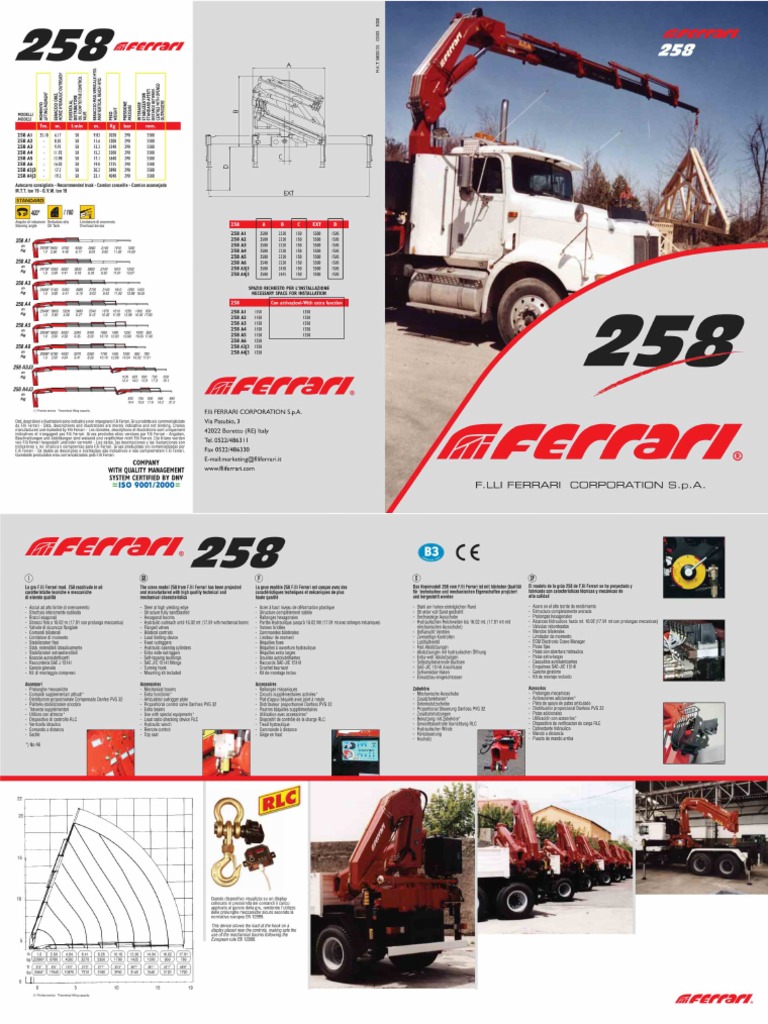 Diagramme de charge Ferrari 530 Crane | PDF