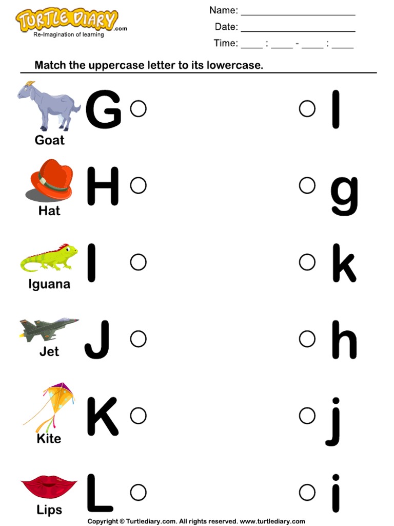Draw Line To Match Letters G To L | PDF
