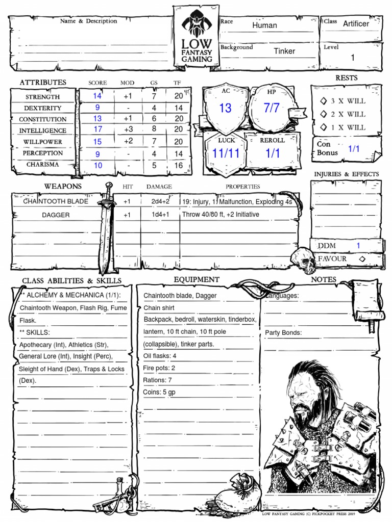 Artificer Pregen (Deluxe) | PDF