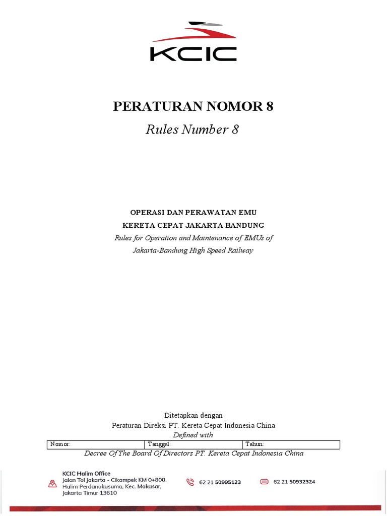 File Hasil Harmonisasi HSRCC (By) & Tim OM - Rules 8 (Bilingual) | PDF