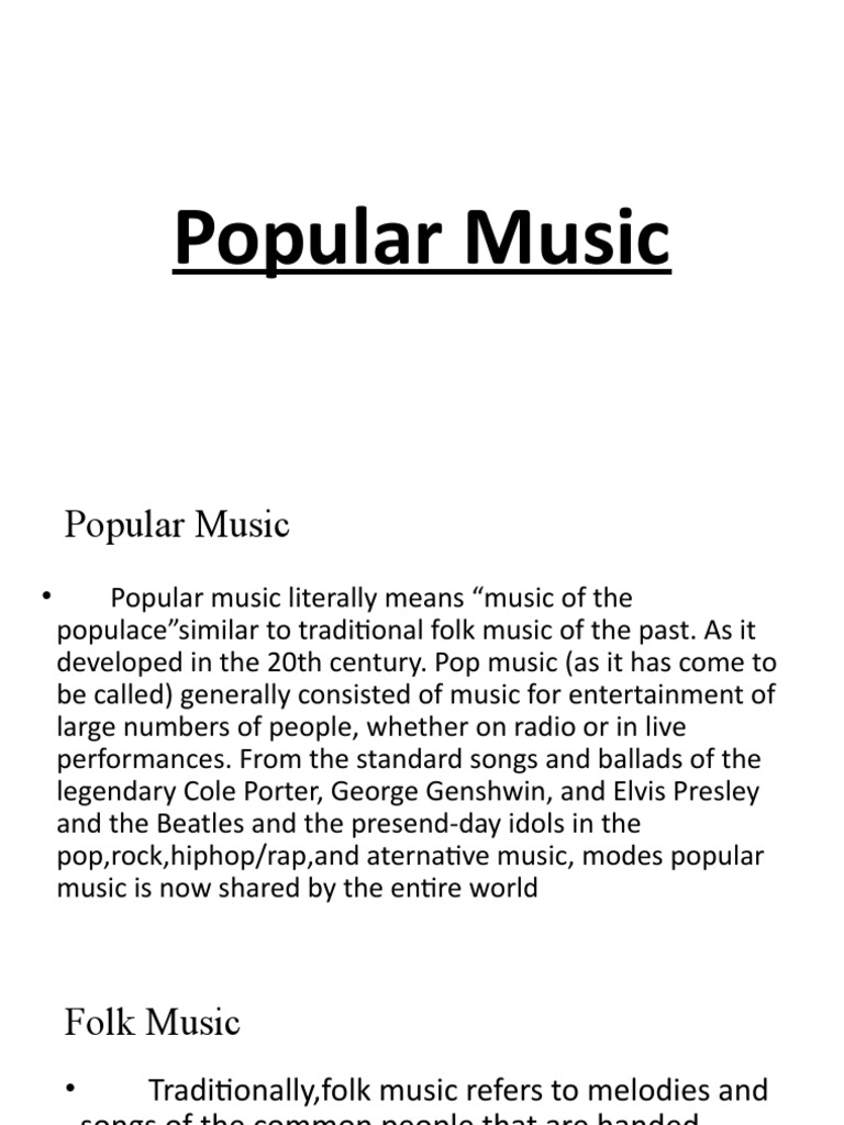 Popular Music | PDF | Performing Arts
