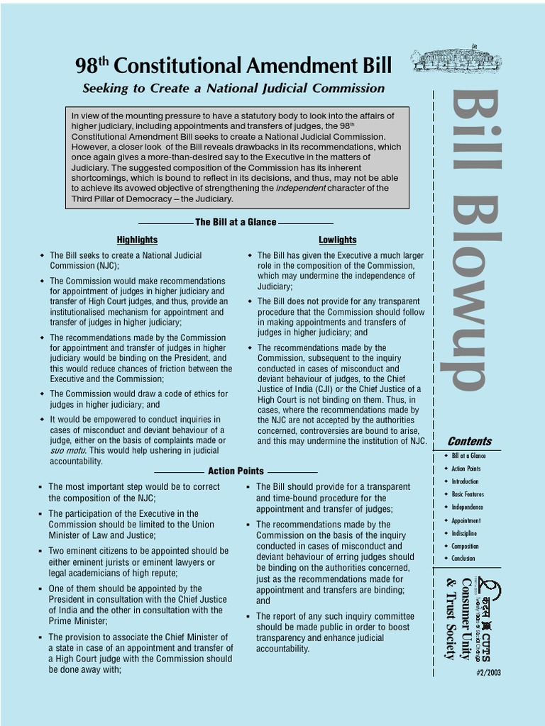 98 Constitutional Amendment Bill 2003-Seeking To Create A National ...