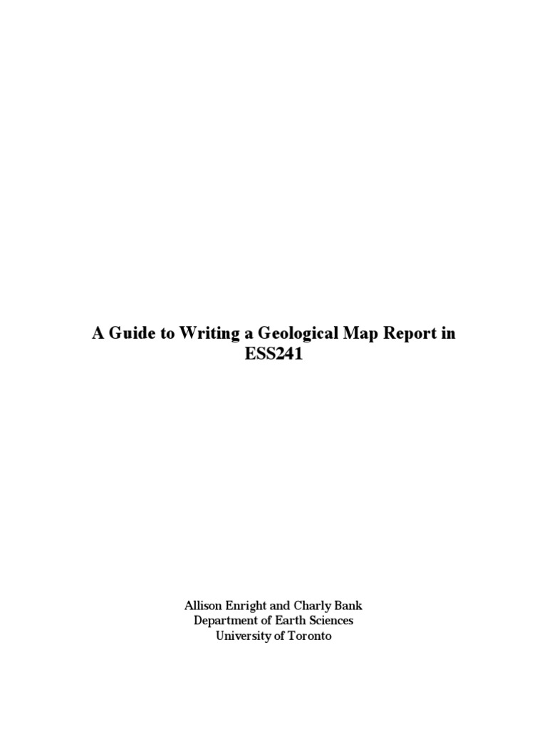 Geological Map Report Writing Guide | PDF | Geology | Map