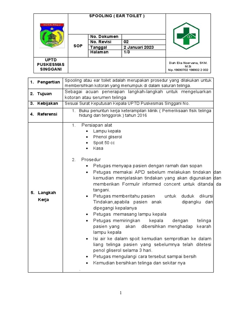 Sop Ear Toilet | PDF