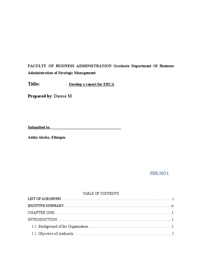 ERCA | PDF | Strategic Management | Taxes