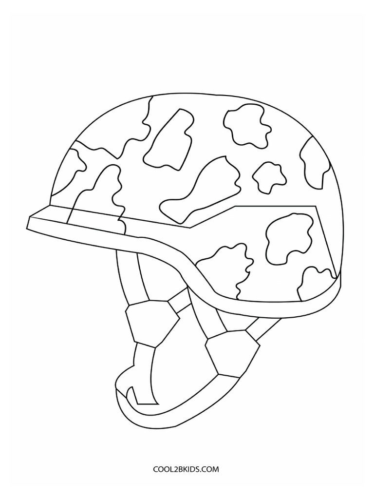 Army Helmet Coloring Page | PDF