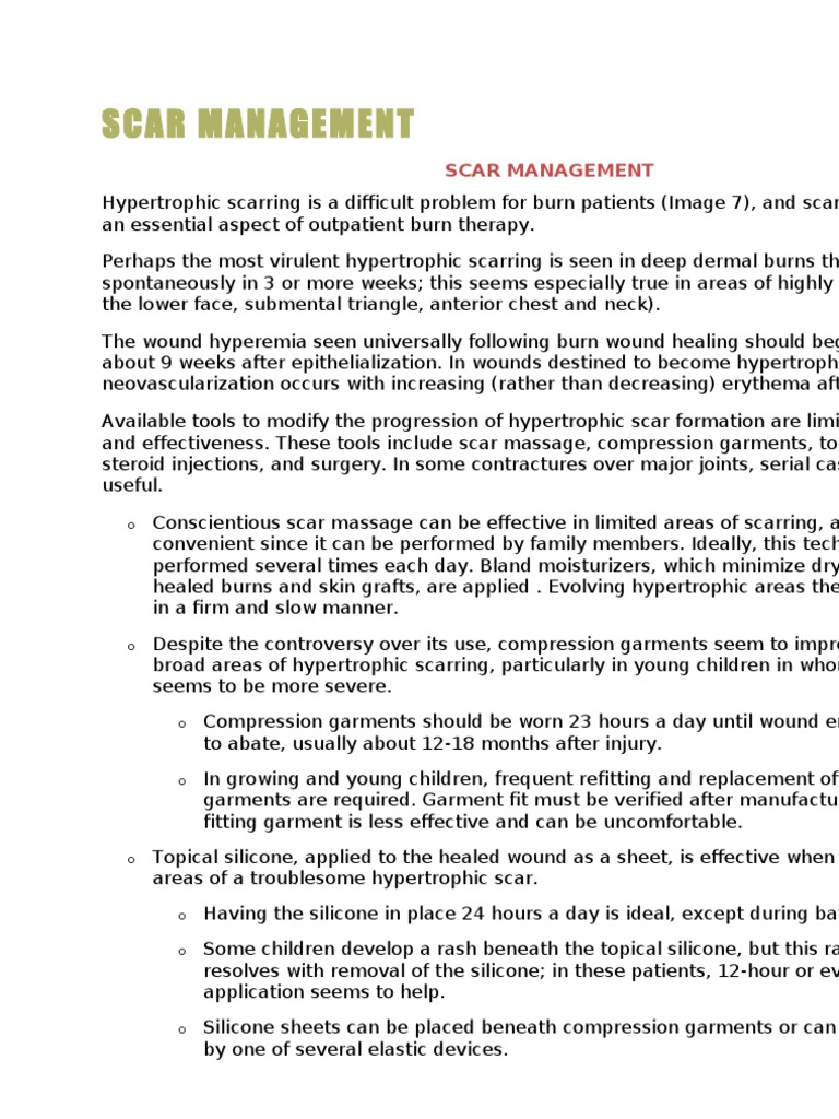 Scar Management | PDF | Scar | Wound
