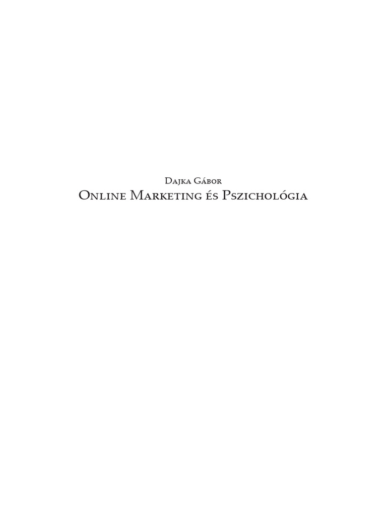 Dajka Gábor - Online Marketing És Pszichológia | PDF