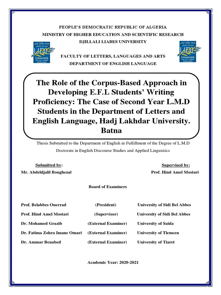 D3C Ang Boughezal Abdeldjalil | PDF | English As A Second Or Foreign Language | Linguistics