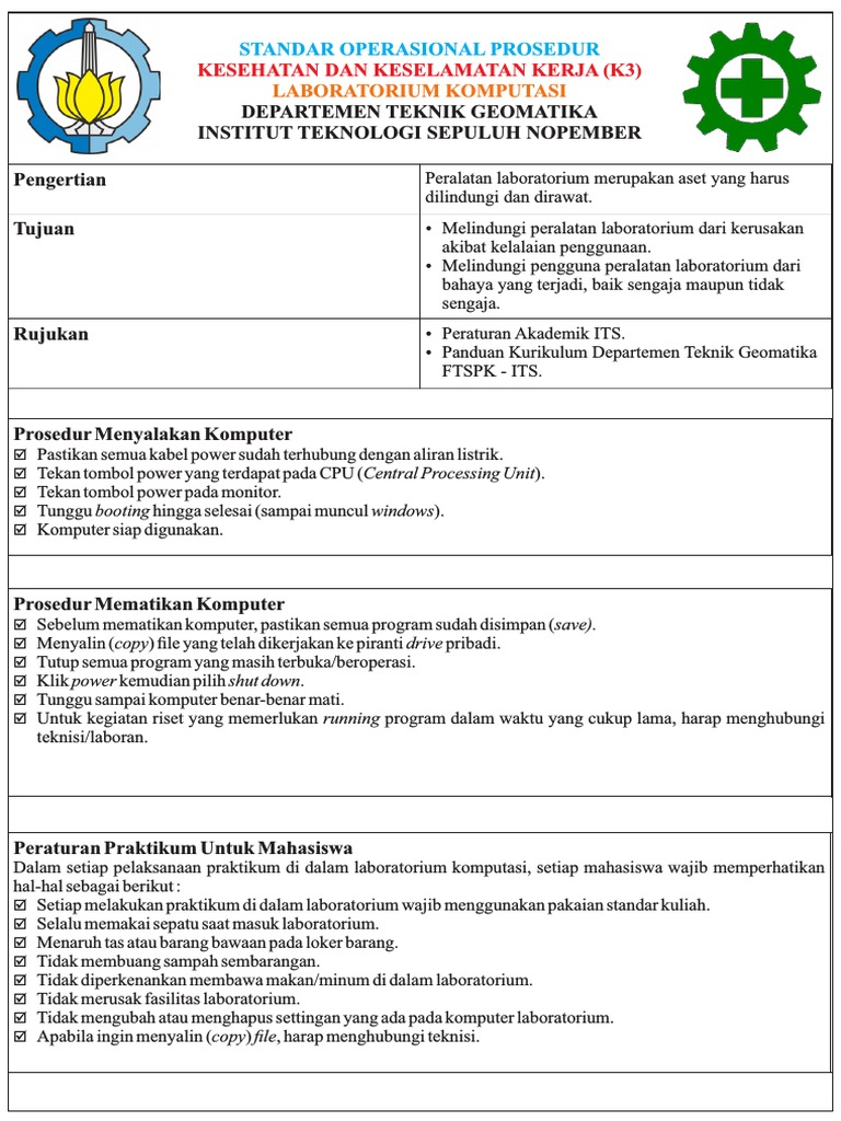 SOP K3 Geomatika | PDF