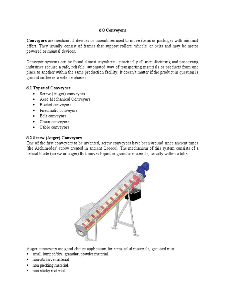 6.0 Conveyors | PDF | Belt (Mechanical) | Mechanical Engineering