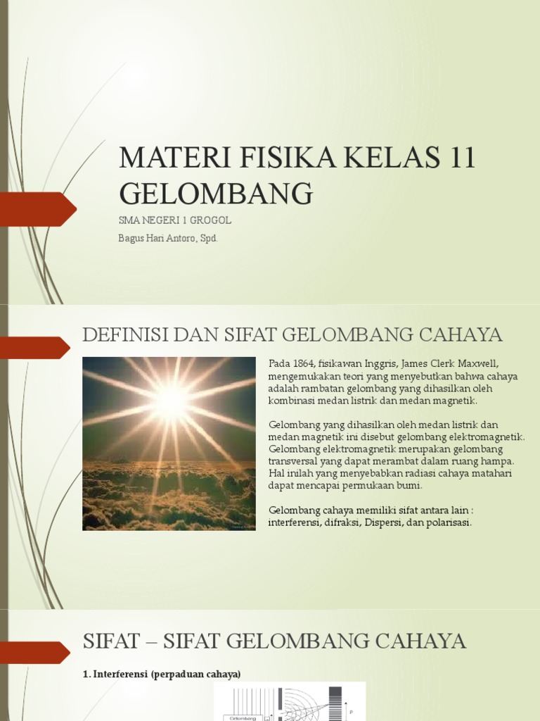 Materi Fisika Interferensi Gelombang Cahaya | PDF