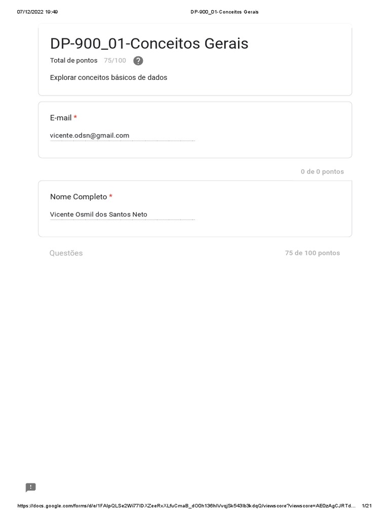 DP-900 - 01-Conceitos Gerais - SIMULADO 1 | PDF