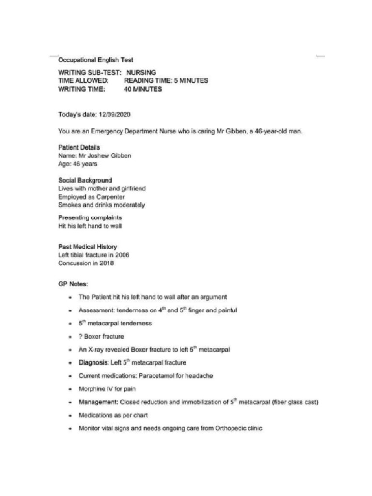 Case Notes For Joshew Gibben Pdf
