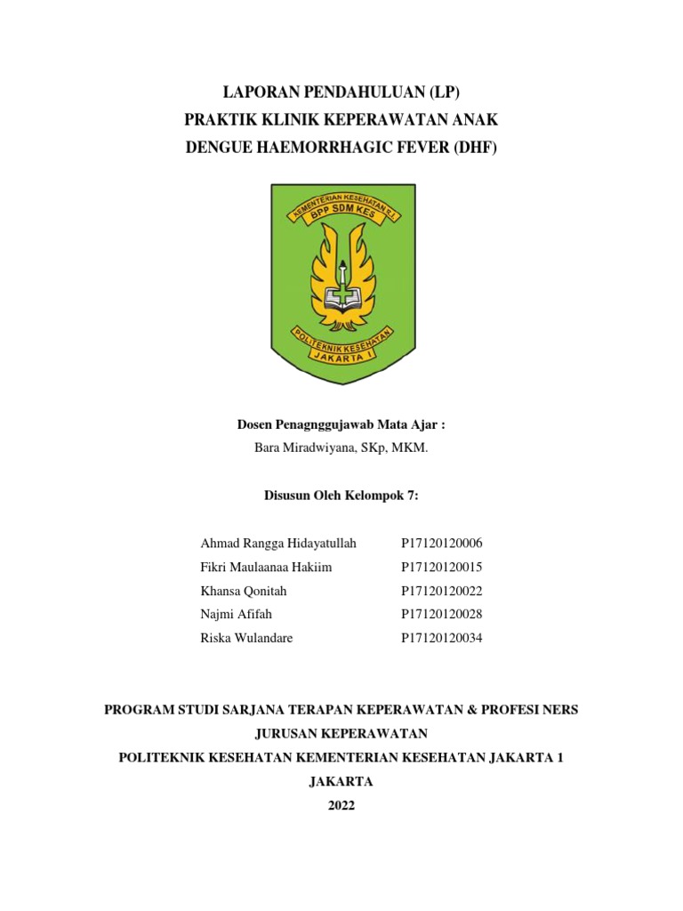 Laporan Pendahuluan (LP) Praktik Klinik Keperawatan Anak Dengue ...