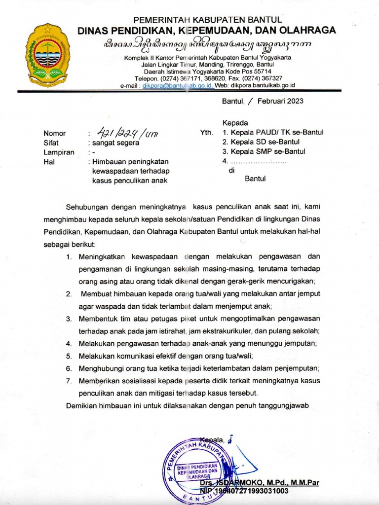 Surat Himbauan Kewaspadaan | PDF