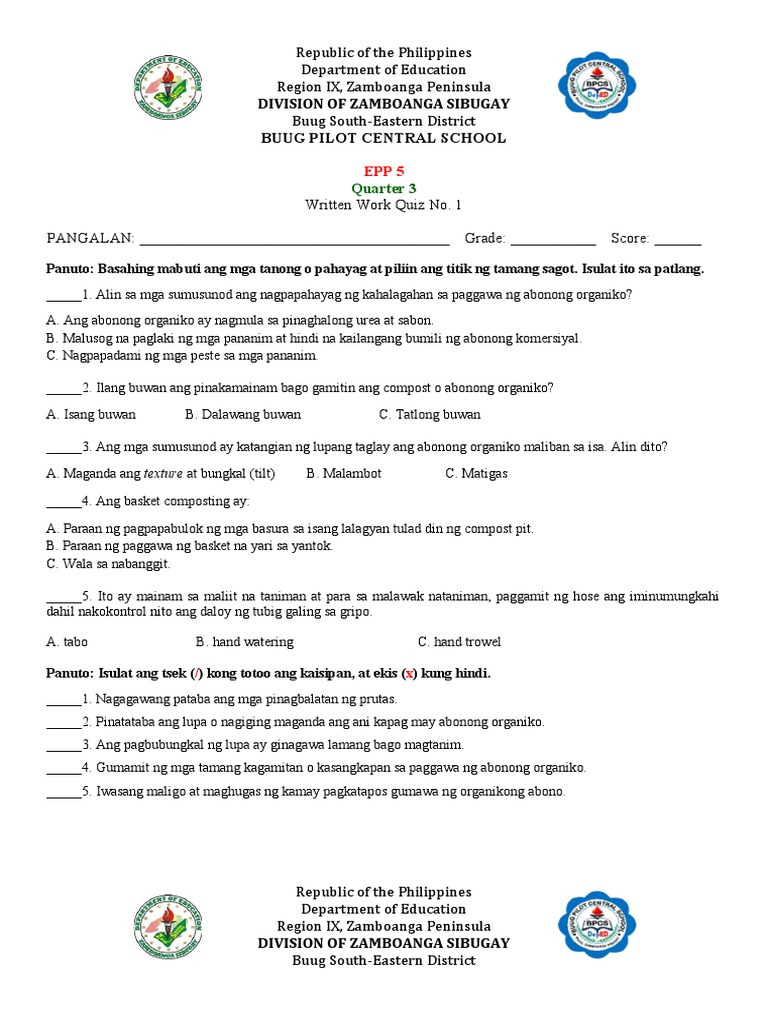 Epp 5 Q3 | PDF