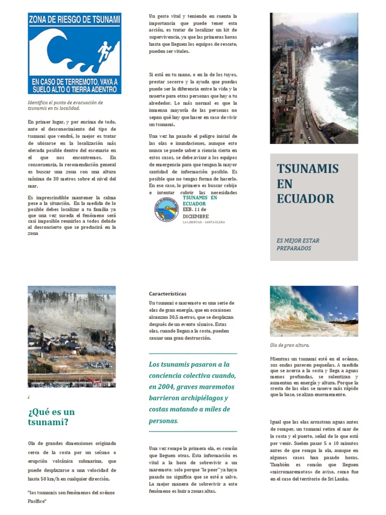 Triptico Tsunami | PDF | Tsunami | Hidrografía