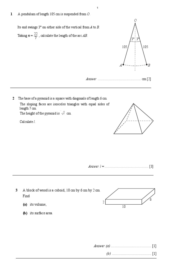 Mensuration Question's | PDF