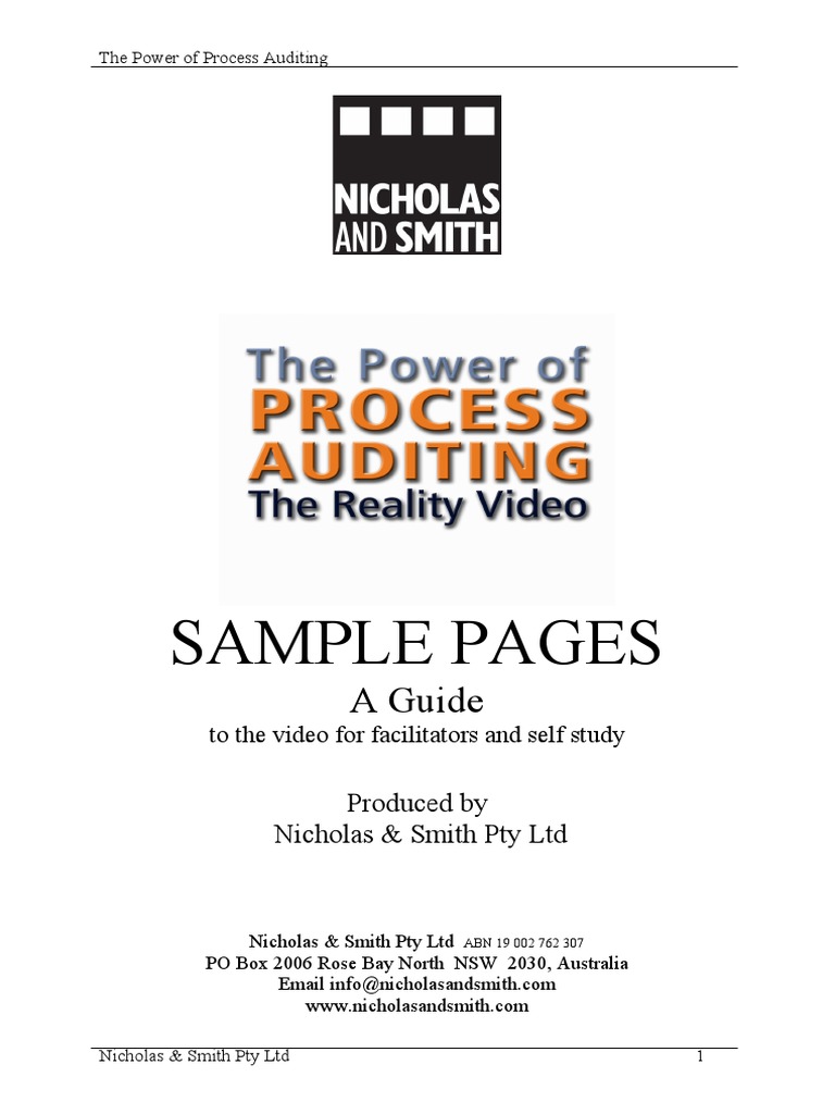 Sample Guide To The Power of Process Auditing | PDF | Audit | Information