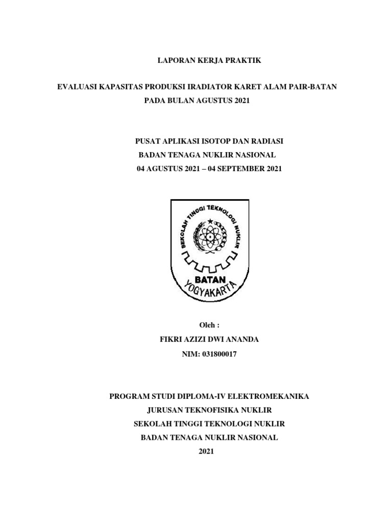 Laporan KP Fikri Azizi STTN-BATAN-1 | PDF