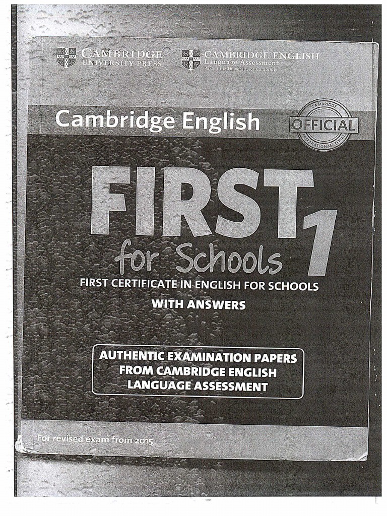 First For Schools 1 Keys | PDF