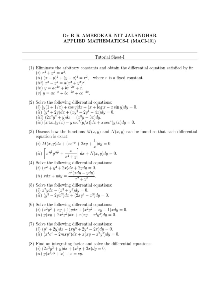 Tutorial ODE | PDF | Science & Mathematics