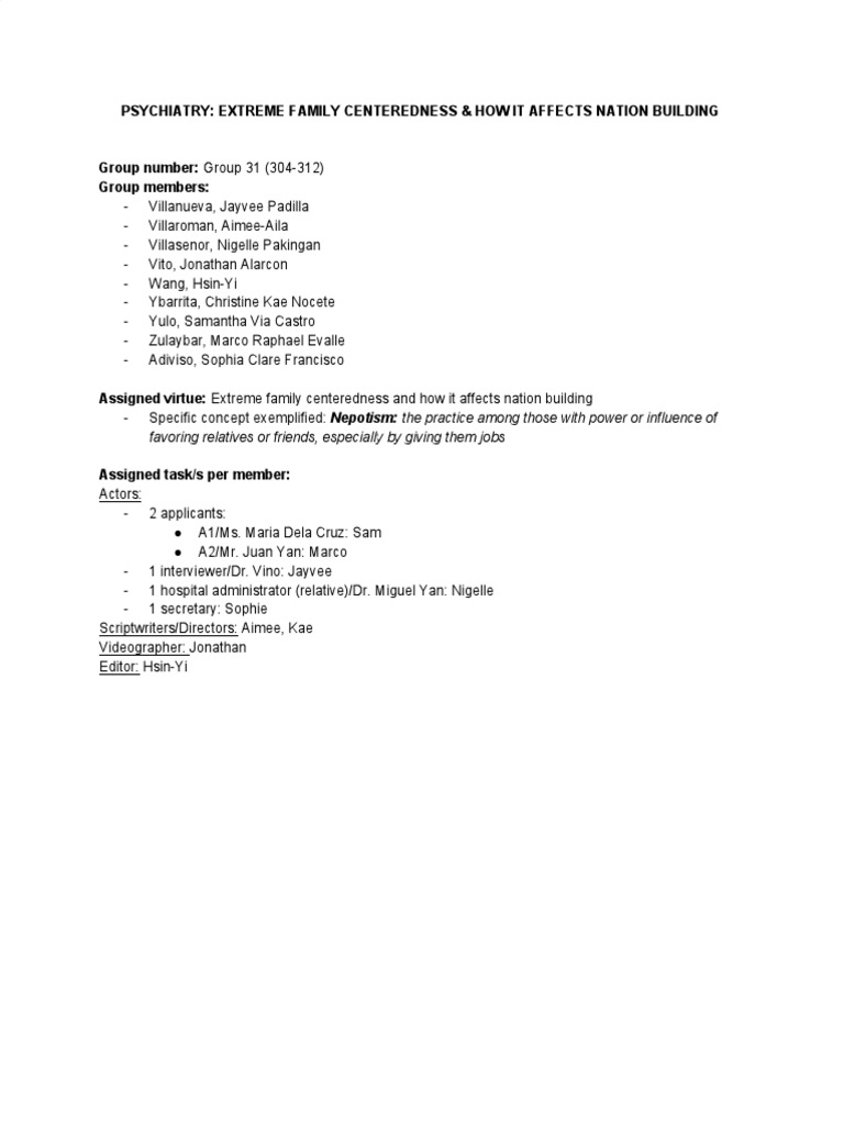 Extreme Family Centeredness in Psychiatry | PDF