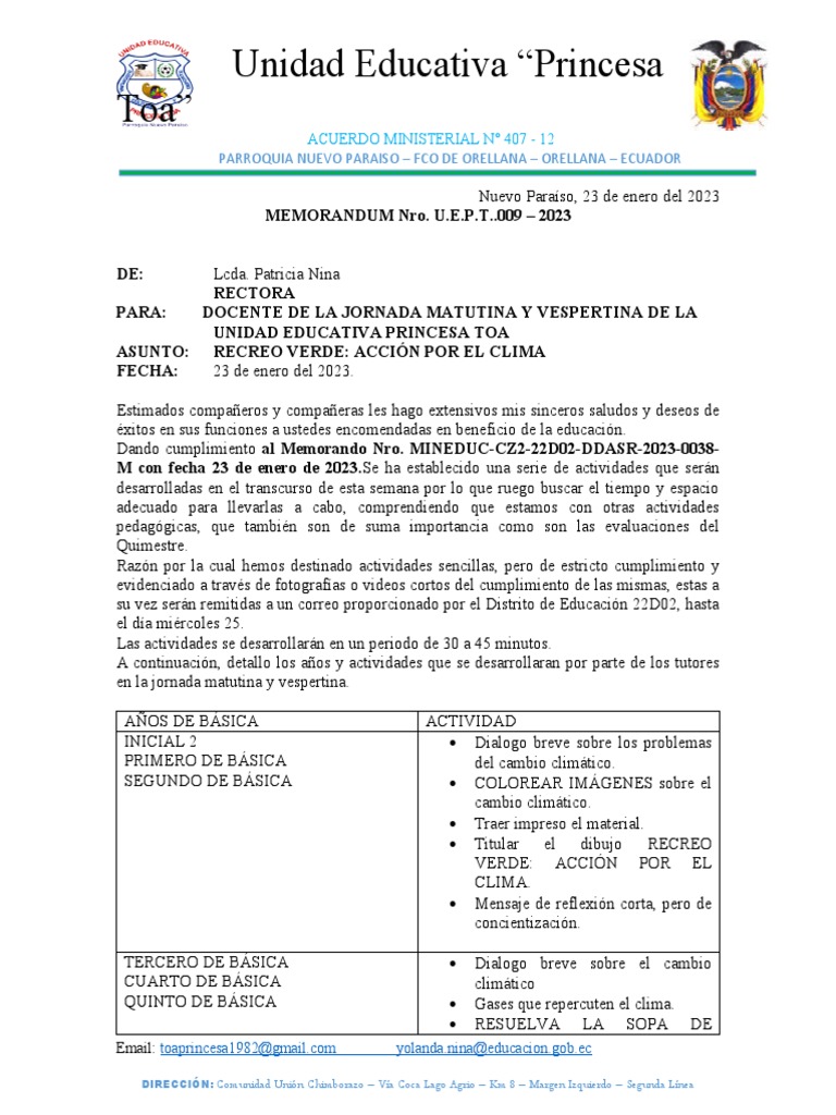 Recreo Verde: Acciones para Concientizar sobre el Cambio Climático en ...