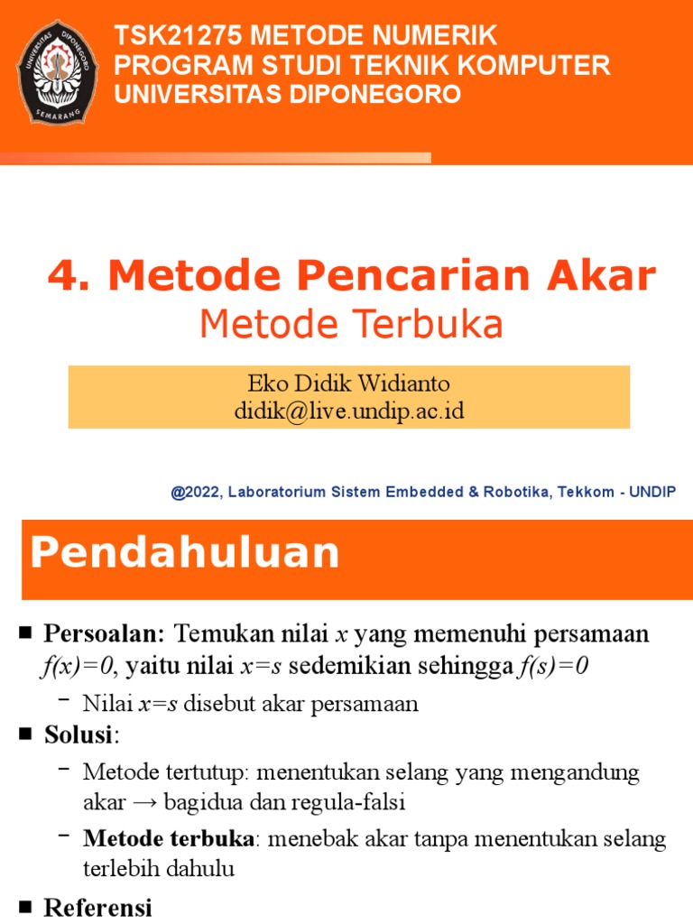 M04 Metode Pencarian Akar-Terbuka-v2022 | PDF