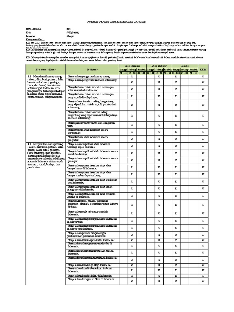 New Format KKM Excel | PDF