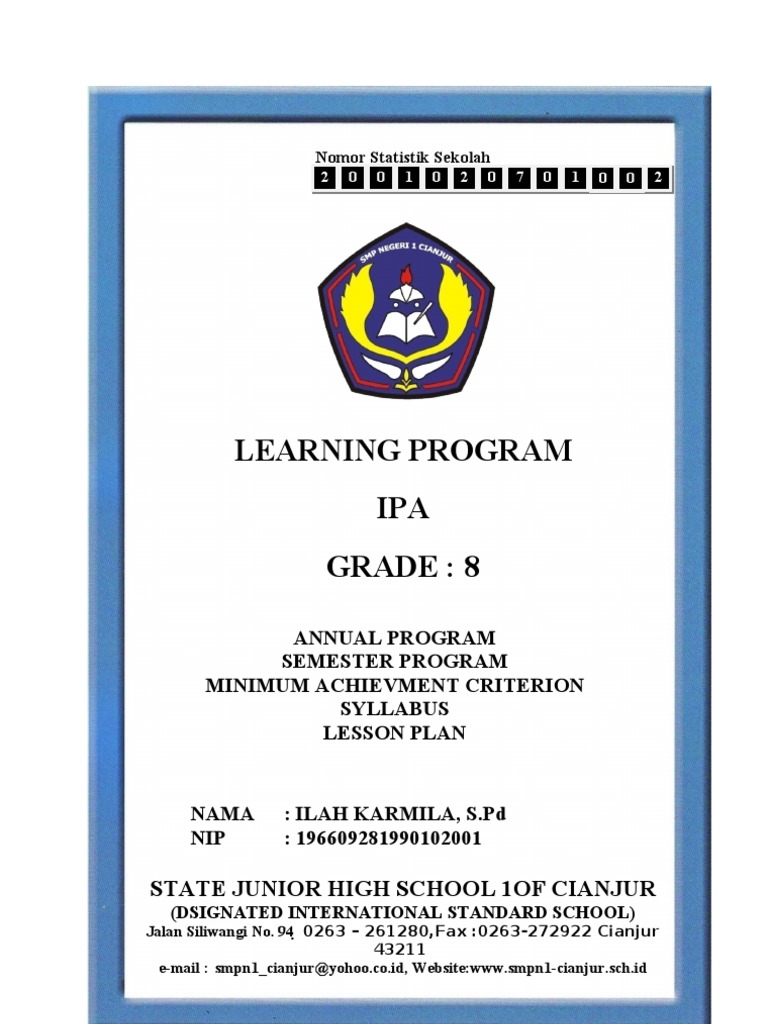 Learning Program IPA Grade: 8: State Junior High School 1of Cianjur | PDF